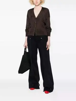 Loewe Cable-knit Button Cardigan - Brown