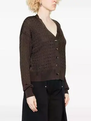 Loewe Cable-knit Button Cardigan - Brown