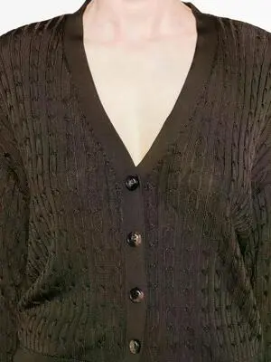 Loewe Cable-knit Button Cardigan - Brown