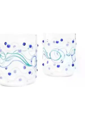 Emilio Pucci Wave-pattern Borosilicate-glass Tumblers
