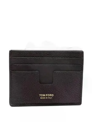 TOM FORD Leather Card Holder - Brown