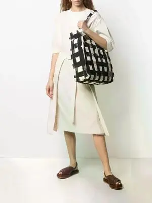Bally Painted Check Pattern Tote