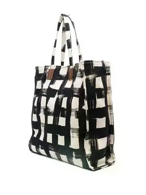 Bally Painted Check Pattern Tote