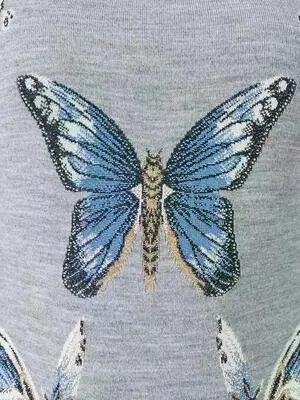 Alexander McQueen Butterfly Jacquard Knit Dress