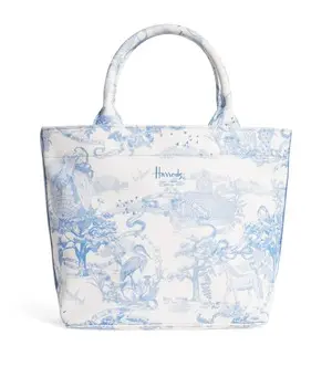 Harrods Small Toile Print Tote Bag - Blue