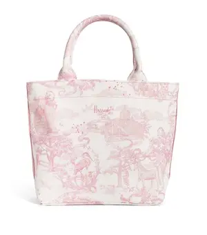 Harrods Small Toile Print Tote Bag - Pink