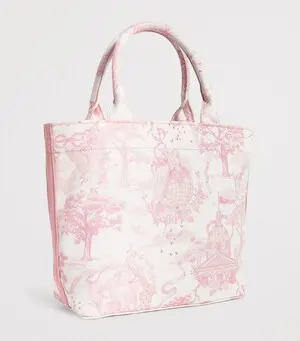 Harrods Small Toile Print Tote Bag - Pink