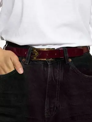 Victoria Beckham Patent Leather Buckle Belt - Red