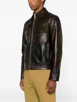 Amiri Embossed Leather Zip-front Jacket
