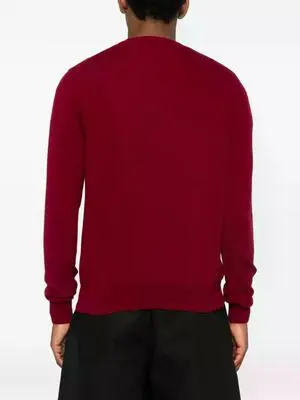 Play Comme Des Garcon Heart-emblem Rhinestone-embellished Cardigan - Red