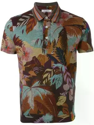 Valentino Garavani Tropical Print Polo Shirt