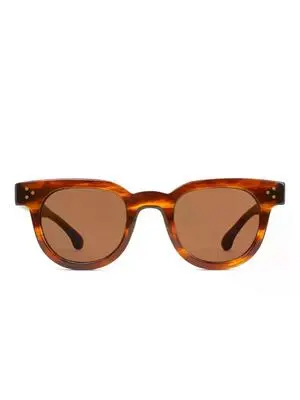 SPORTY & RICH Tortoiseshell Round-frame Sunglasses - Brown