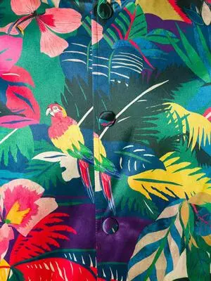 Valentino Garavani Tropical Print Bomber Jacket - Black