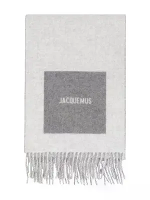 Jacquemus Panelled Fringed Scarf - Grey