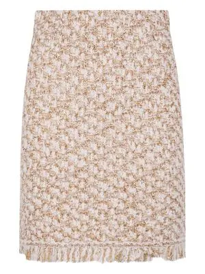 Fabiana Filippi Wool Blend A-line Midi Skirt - Beige