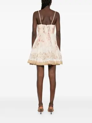 Zimmermann Hypnotic Linen And Silk Mini Dress