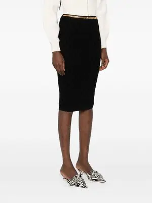 Elisabetta Franchi Knitted Midi Skirt - Black
