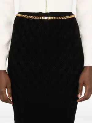 Elisabetta Franchi Knitted Midi Skirt - Black