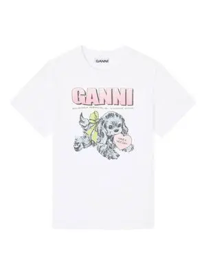 GANNI Organic Cotton Puppy T-shirt - White