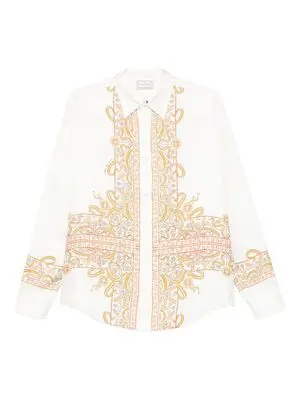 PIERRE-LOUIS MASCIA Embroidered Silk Shirt - White