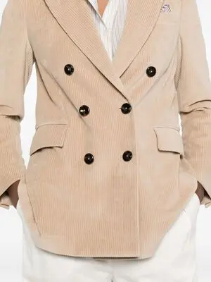 CIRCOLO 1901 Cotton Double Breasted Jacket - Beige