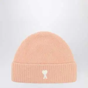 Ami Ami Paris Ami De Coeur Wool Beanie Beige