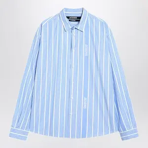 Jacquemus Simon Striped Cotton Shirt - Light Blue