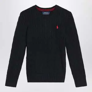 Polo Ralph Lauren Cable Knit Crewneck Sweater - Black