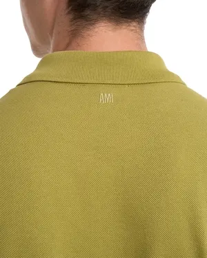AMI Paris De Coeur Regular Fit Polo Shirt - Matcha