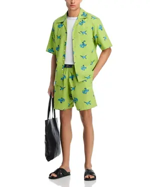 Marni Printed Poplin Shorts - Kiwi