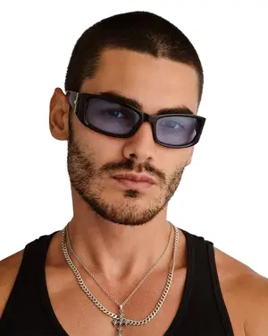 Le Specs Du Jour Rectangle Sunglasses - Black