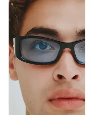 Le Specs Du Jour Rectangle Sunglasses - Black