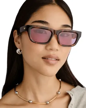 Le Specs Le Castle D Frame Sunglasses - Tortoise