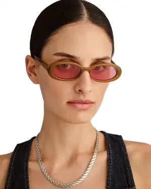 Le Specs Outta Love Oval Sunglasses - Toffee