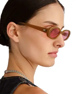 Le Specs Outta Love Oval Sunglasses - Toffee