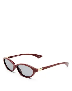 Le Specs Duskfall Oval Sunglasses - Burgundy