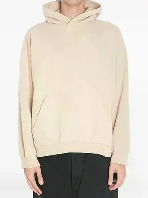 Balenciaga Embroidered Logo Fleece Hoodie - Neutrals