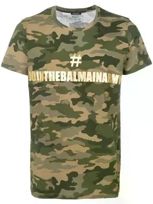 Balmain Camouflage Print Logo T-shirt