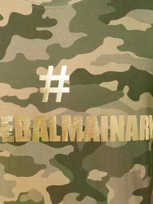 Balmain Camouflage Print Logo T-shirt