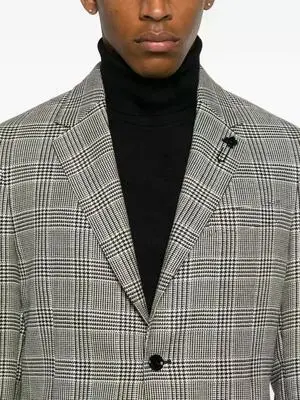 LARDINI Checked Two-button Blazer - Neutrals