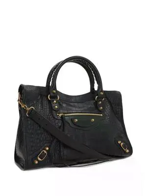 Balenciaga Medium Le City Crocodile-embossed Top-handle Tote