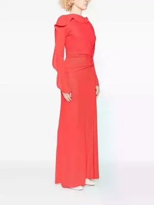 Victoria Beckham Draped Maxi Dress - Red