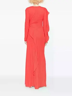 Victoria Beckham Draped Maxi Dress - Red