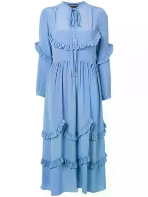 Rochas Ruffled Silk Dress