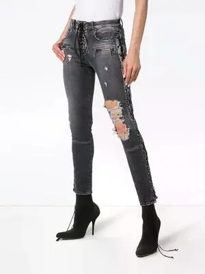 BEN TAVERNITI UNRAVEL PROJECT Skinny Stonewash Ripped Jeans