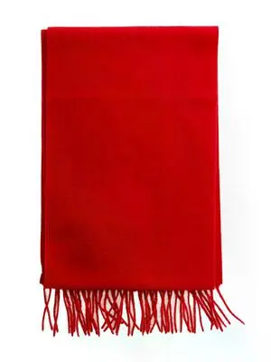 THE ROW Fringed Wool Scarf - Red