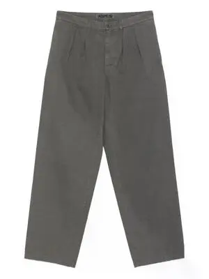 Aspesi Pleated Cotton Straight-leg Trousers