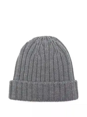 Aspesi Ribbed Virgin Wool Beanie - Grey