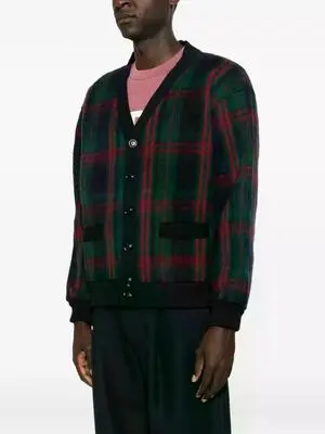 Aspesi Plaid Wool Cardigan - Green
