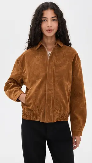 BAILEY ROSE Faux Suede Jacket - Camel